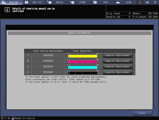 Startup Guide | Checking Remaining Toner Levels